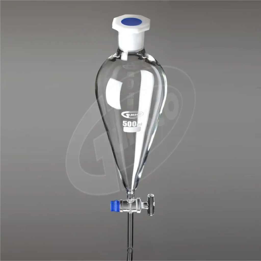 Embudo de separación, vidrio, con llave de vidrio y tapón de PE, sin ...